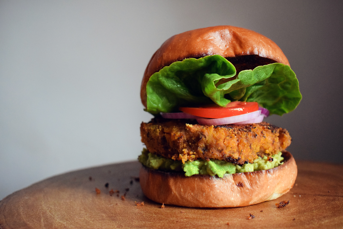 Vegan sweet potato and bean burger patty - Let's Eat Smart